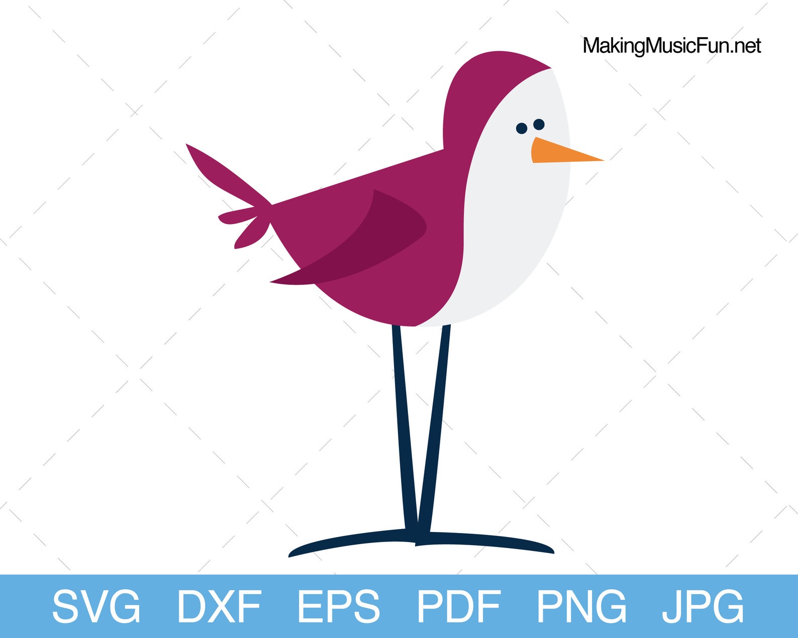 Cartoon Bird SVG Cricut & Silhouette Cut Files. Clipart and Vector ...