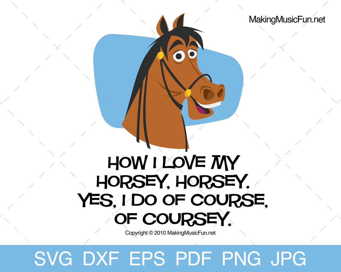 How I Love My Horsey SVG Cricut & Silhouette Cut Files. Cartoon Horse ...