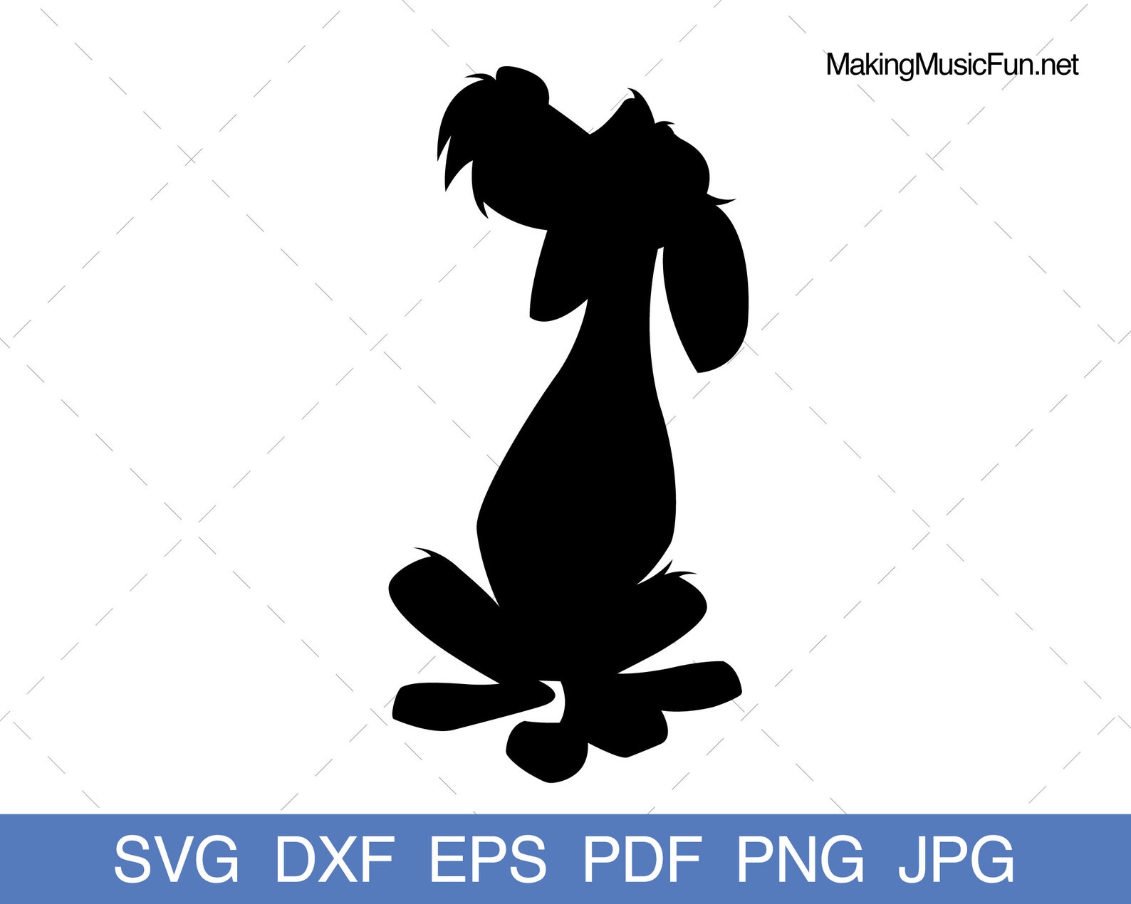 Dog (mutt) - SVG Cricut Silhouette Cut Files. Cartoon Dog Sitting ...