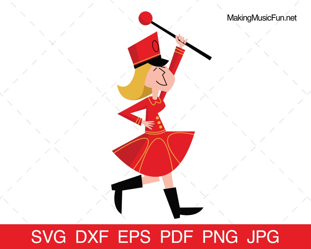 Drum Majorette SVG Cricut Cut Files. Parade Drum Majorette Clip Art ...