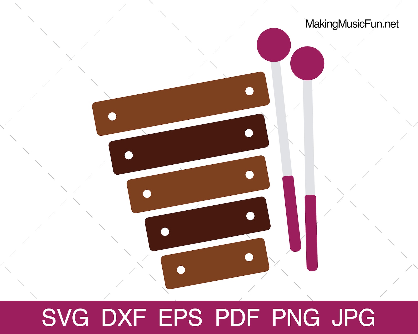 Xylophone - SVG Cricut & Silhouette Cut Files. Xylophone Musical ...