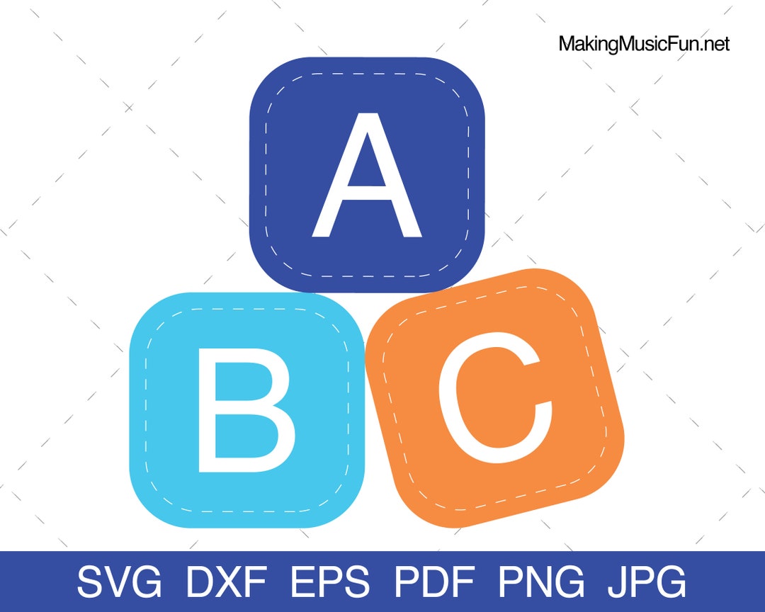 Alphabet Blocks SVG Cricut Cut Files. Flat ABC Blocks Clip Art and ...