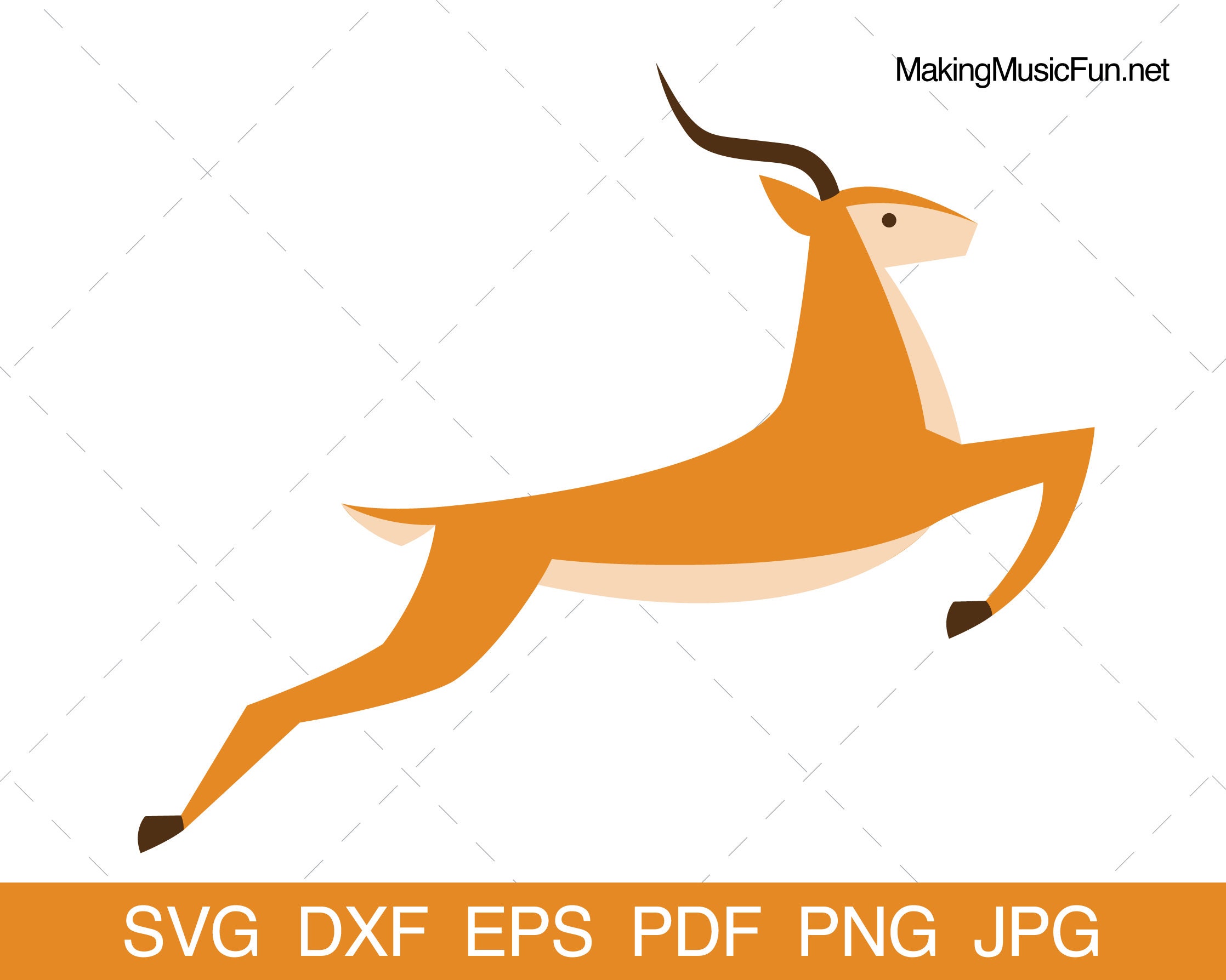 Antelope SVG Cricut & Silhouette Cut Files. Antelope Clip Art. Vector ...