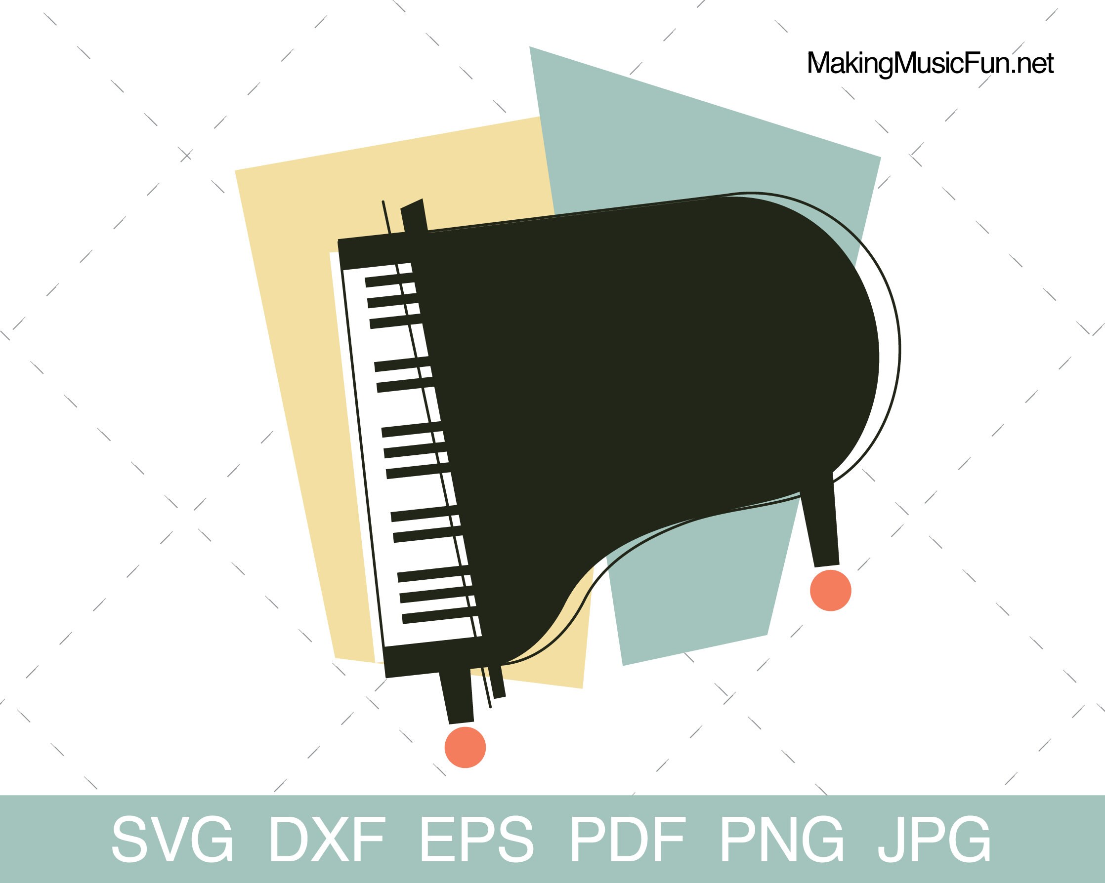 Grand Piano - SVG Cricut & Silhouette Cut Files. Cubism Abstract Grand ...