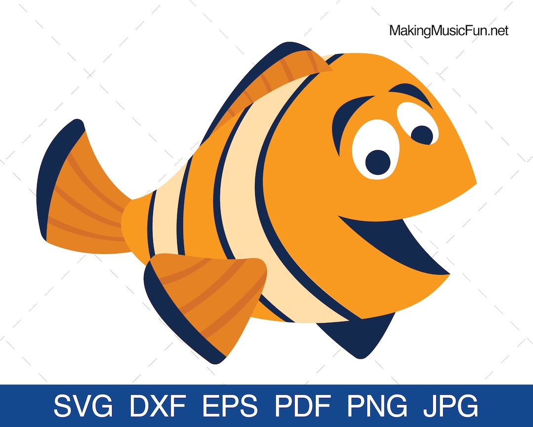 Clown Fish - SVG Cricut & Silhouette Cut Files. Cartoon Clown Fish Clip ...
