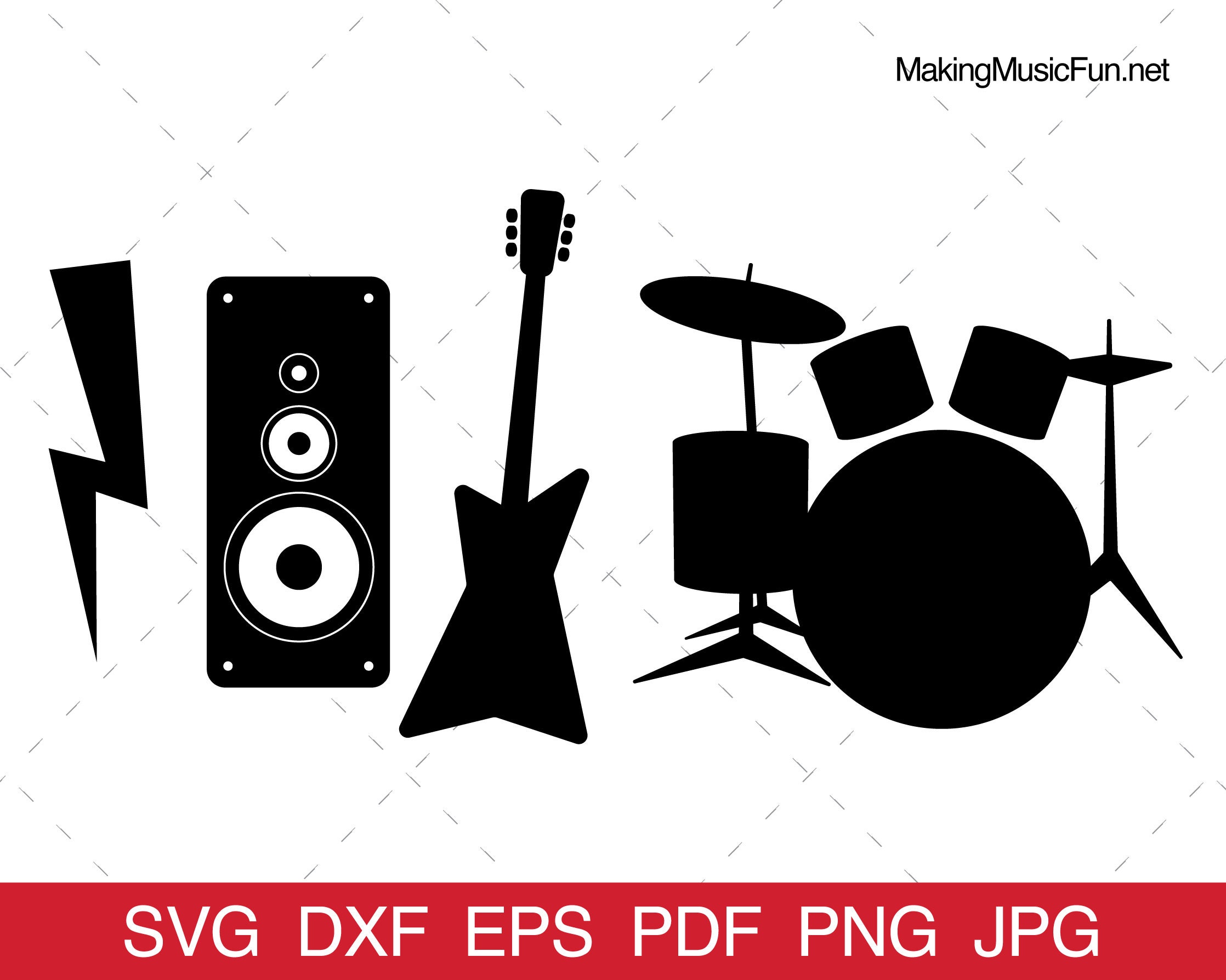 Rock Band SVG Cricut Cut Files. Rock Band Silhouette Clip Art and ...