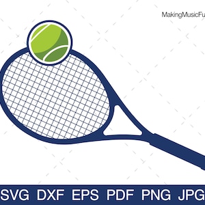 Tennis Racket and Ball - SVG Cricut & Silhouette Cut Files. Tennis ...