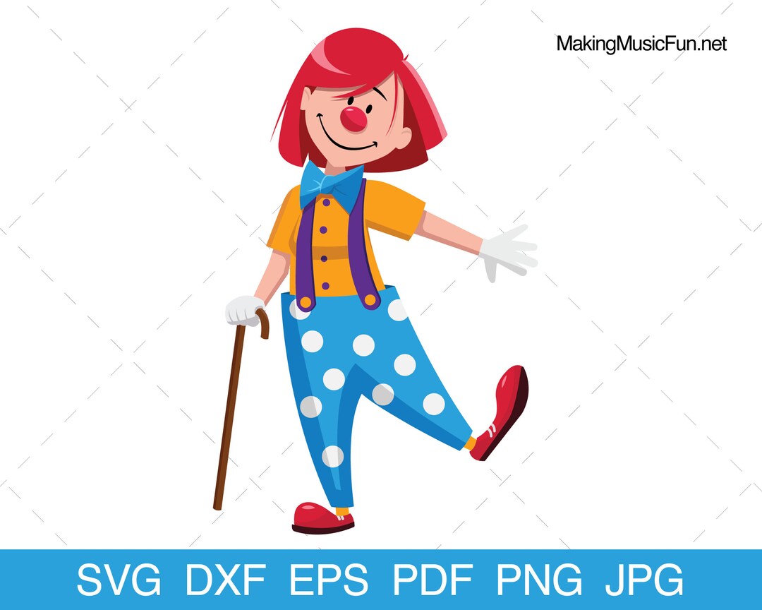 Payaso - SVG Cricut y silueta. Linda Chica Clip Art de Payaso de Circo ...
