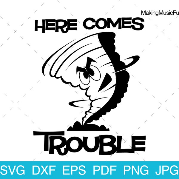 Here Comes Trouble Svg - Etsy