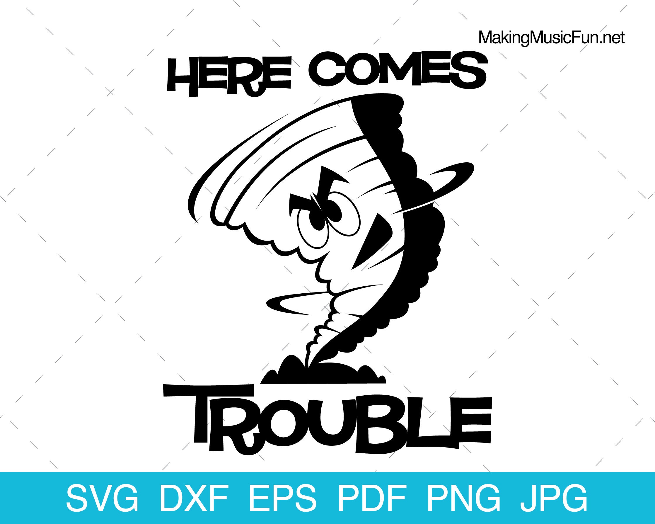 Here Comes Trouble - SVG Cricut & Silhouette Cut Files. Kids Clip Art ...