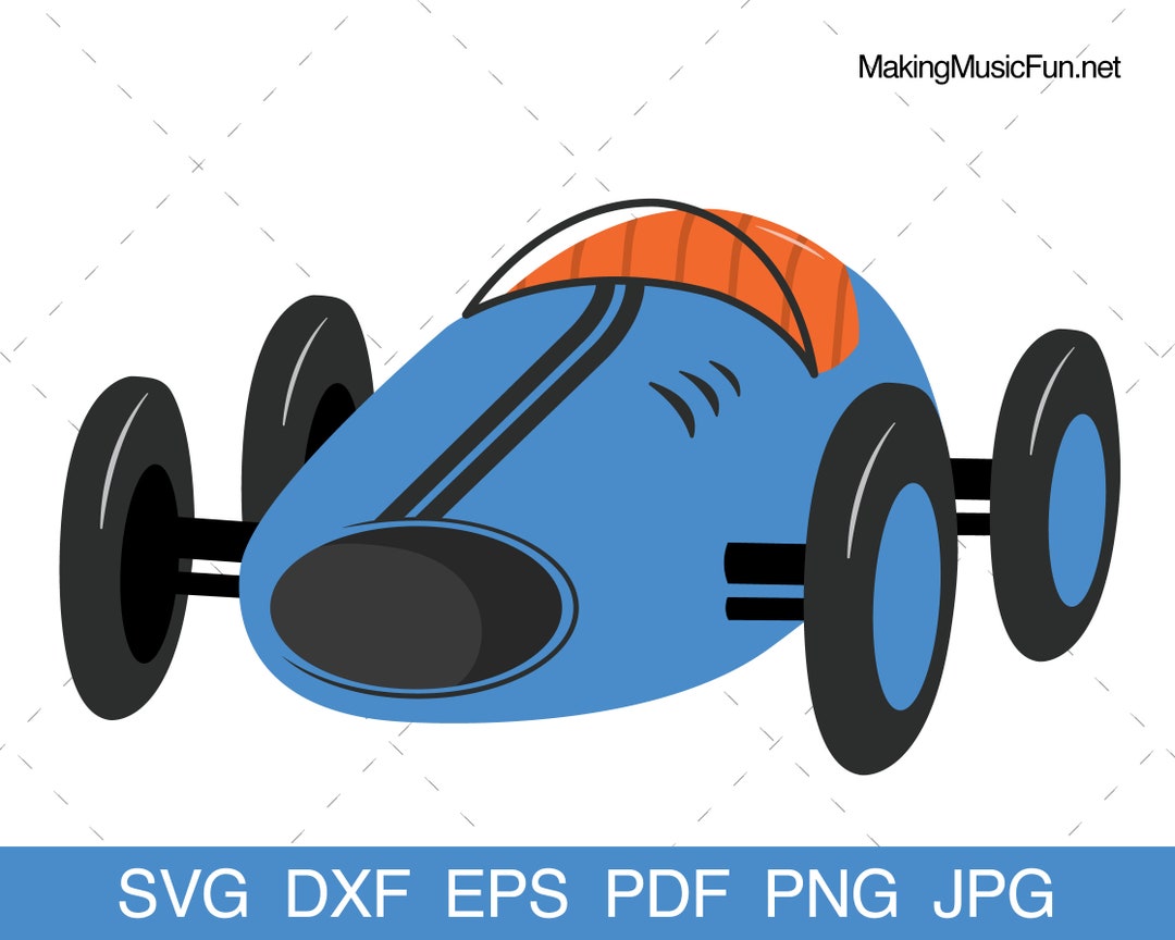 Race Car SVG Cricut & Silhouette Cut Files. Retro Race Car Clip Art and ...
