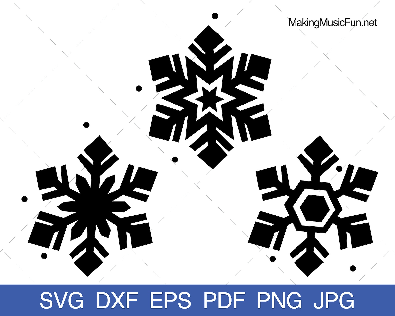 Snowflakes SVG Cricut Cut Files. Silhouette. Snowflake Clip Art and ...