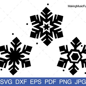 Snowflakes SVG Cricut Cut Files. Silhouette. Snowflake Clip Art and ...