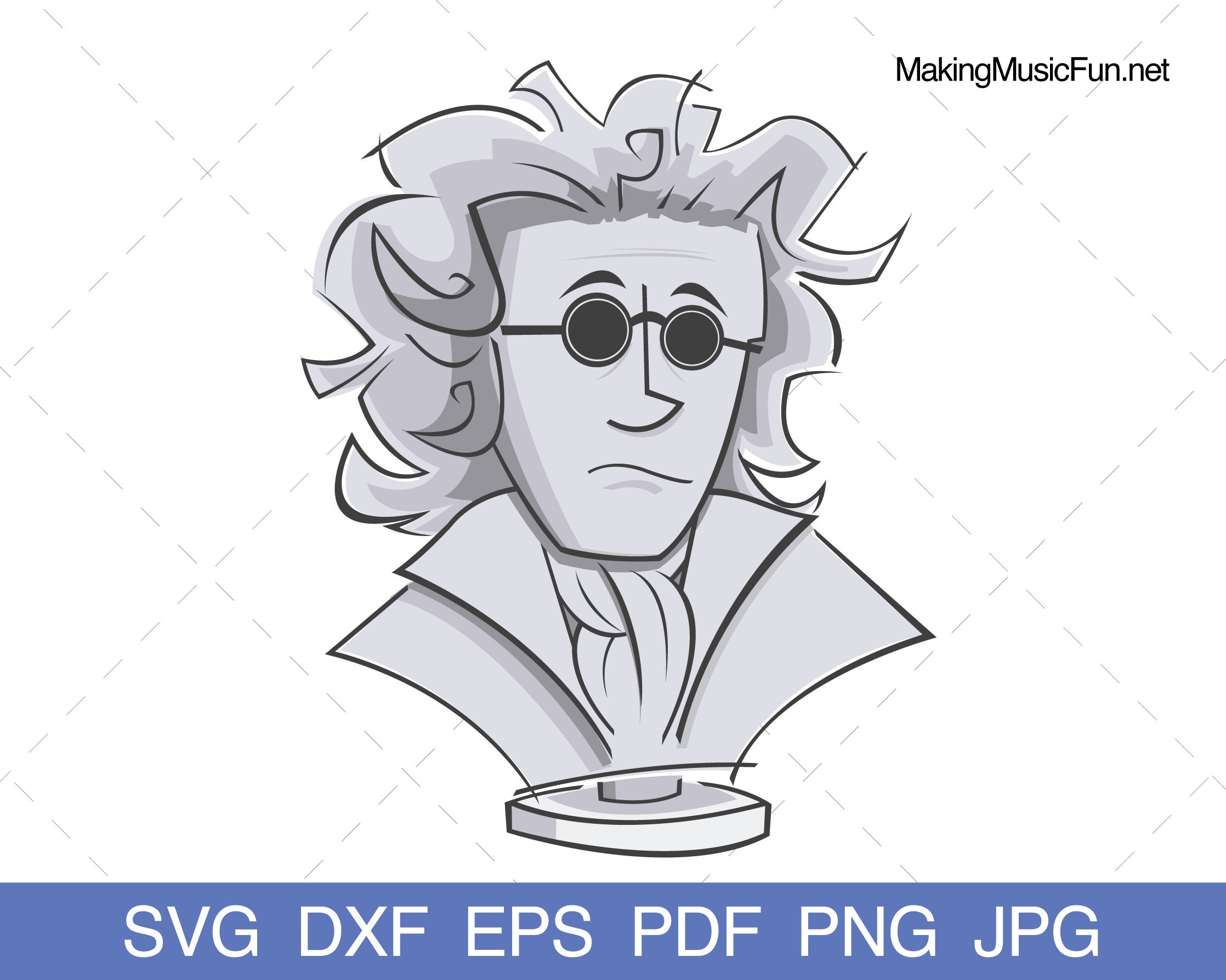 Beethoven - SVG Cricut Cut Files. Beethoven Great Composer Bust Clip ...