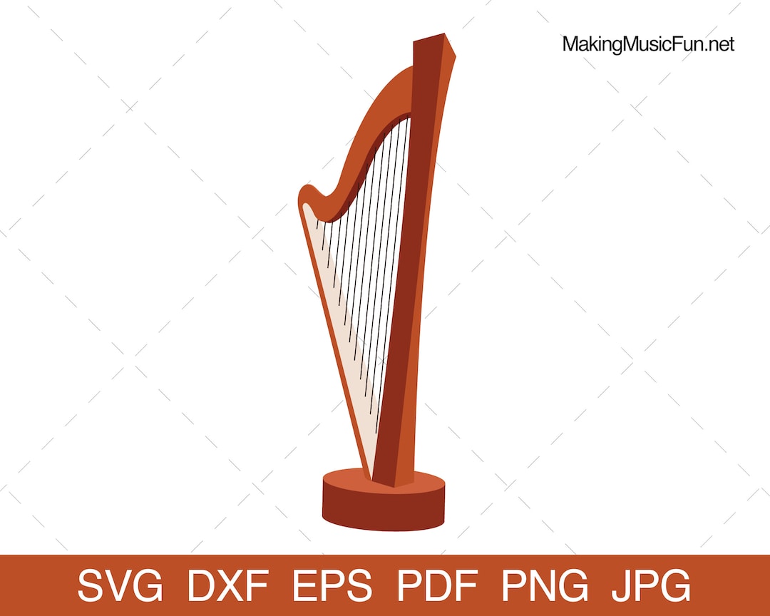 Harp SVG Cricut Cut Files. Concert Harp Musical Instrument - Etsy