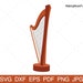 Harp - SVG Cricut Cut Files. Concert Harp Musical Instrument Clip Art ...