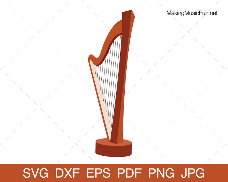 Harp SVG Cricut Cut Files. Concert Harp Musical Instrument - Etsy