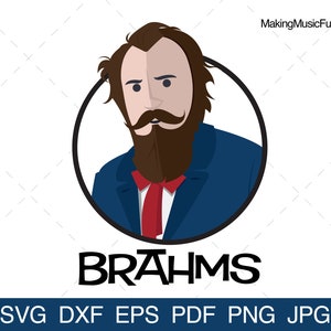 Brahms SVG Cricut & Silhouette Cut Files. Music Composer - Etsy