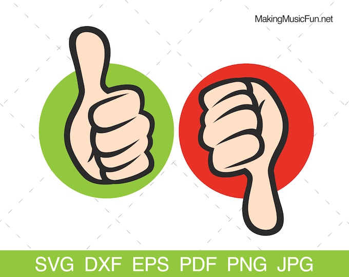 Thumbs up SVG Cricut & Silhouette Cut Files. Thumbs up and Thumbs Down ...