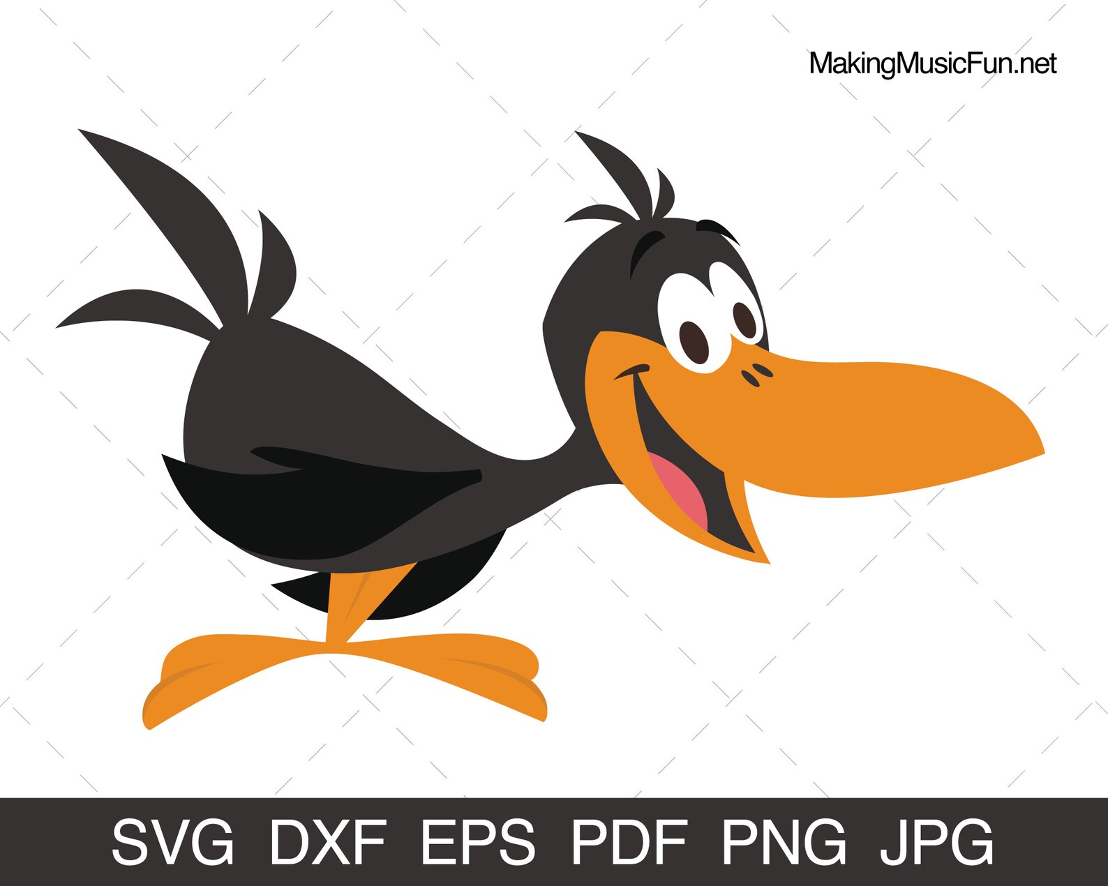 Blackbird - SVG Cricut & Silhouette Cut Files. Cartoon Blackbird Crow ...