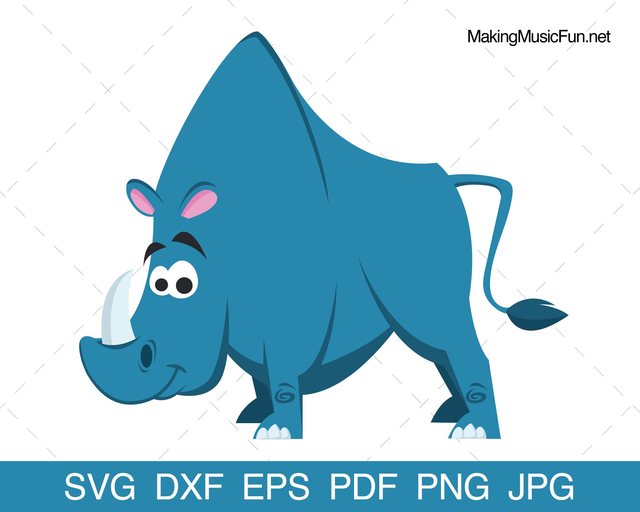 Rhinosaurus - SVG Cricut Cut Files. Cartoon Rhinosaurus Clip Art ...