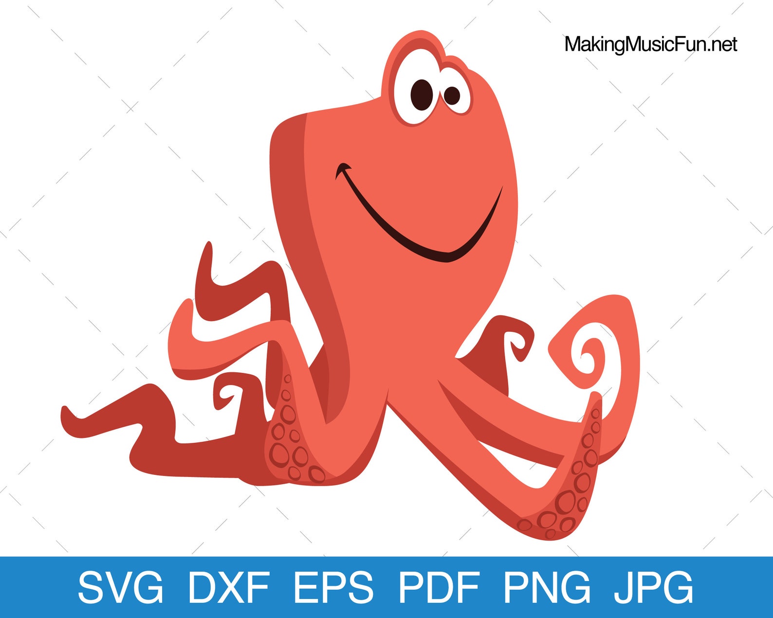 Octopus SVG Cricut & Silhouette Cut Files. Cartoon Octopus - Etsy