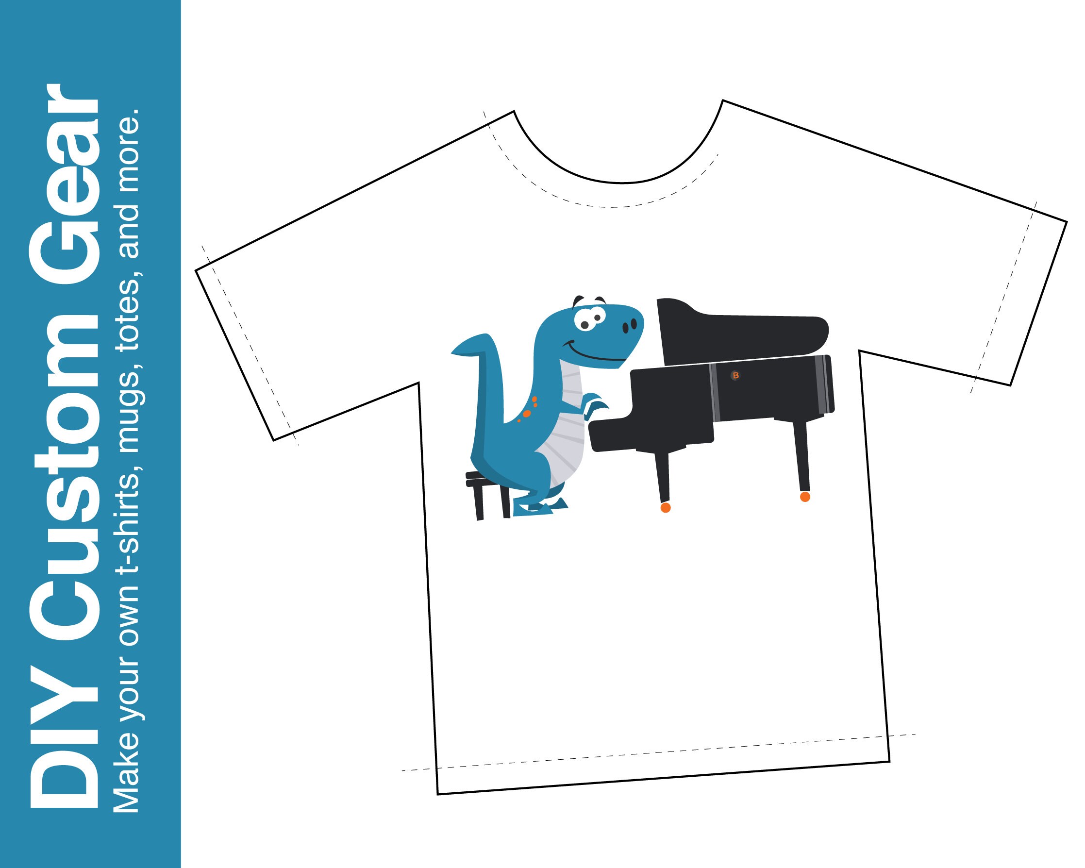 T-rex Playing Piano - Cricut & Silhouette SVG Cut Files. T-rex Piano ...