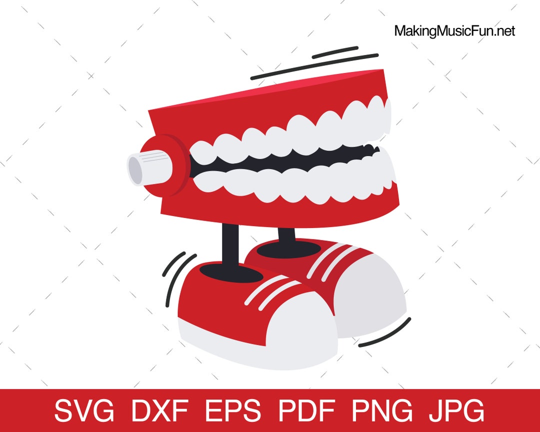 Chattering Teeth - Cricut SVG Cut File. Chattering Teeth Funny Toy Clip ...