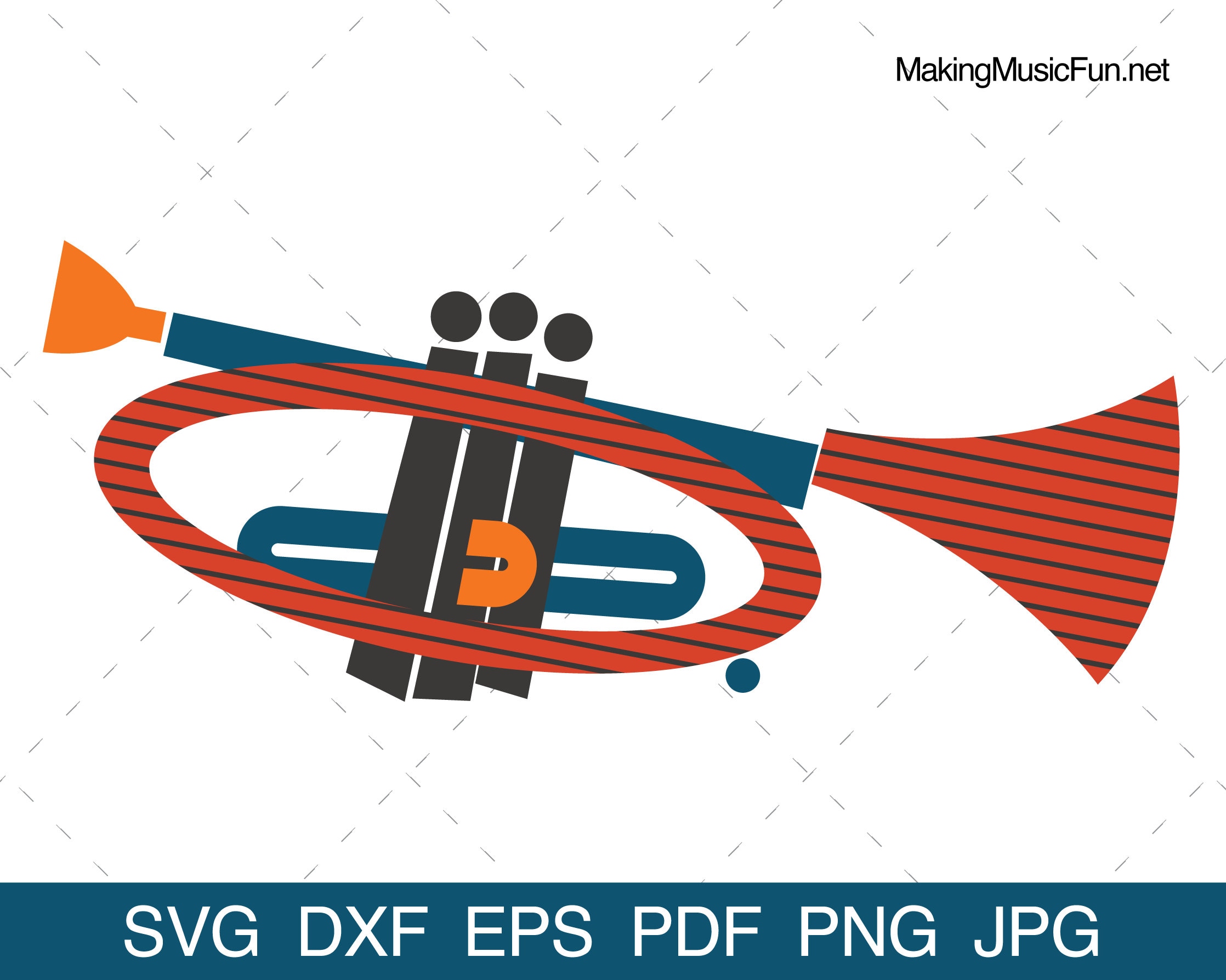 Trumpet - SVG Cricut Cut Files. Abstract Trumpet Musical Instrument ...