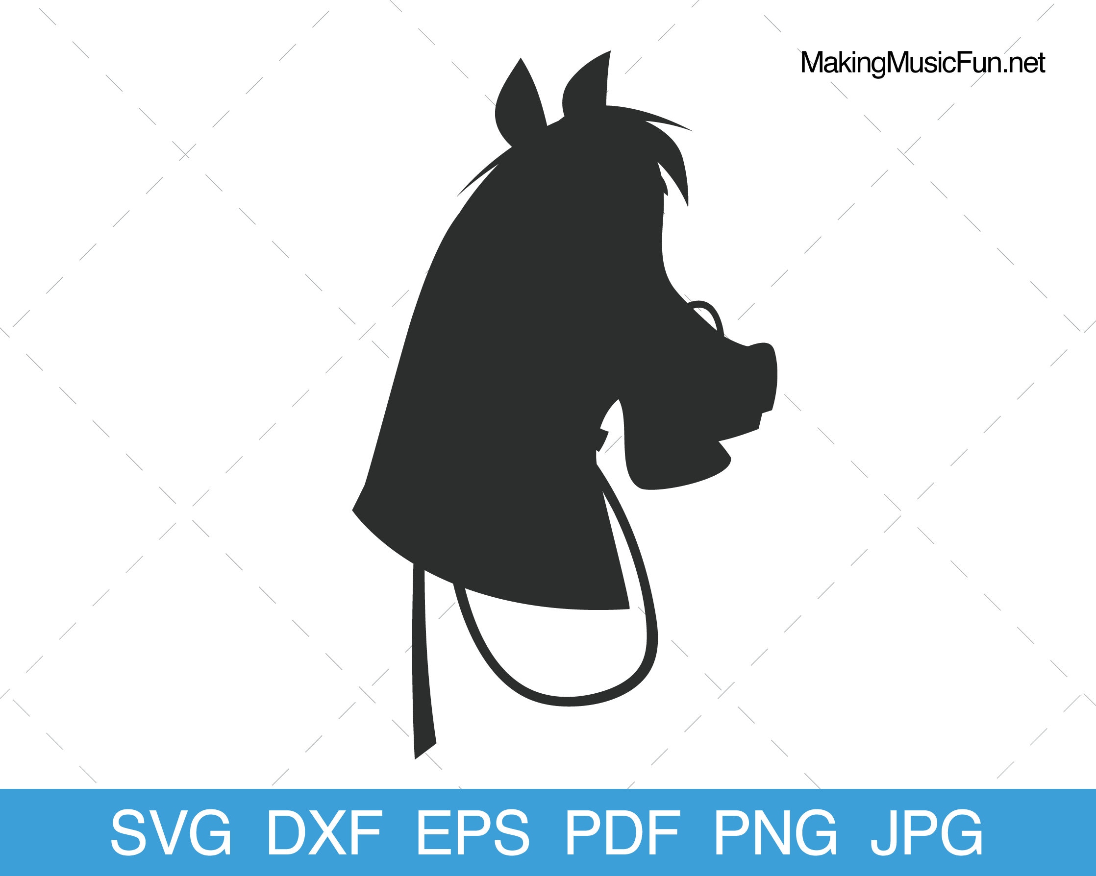 Cartoon Horse Silhouette - SVG Cricut Cut Files. Cute Cartoon Horse ...