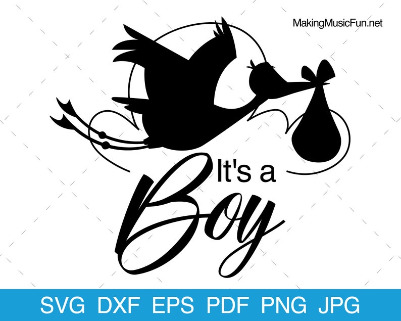 Stork Silhouette SVG Cricut Cut Files. It's a Boy W/stork Clip Art and ...