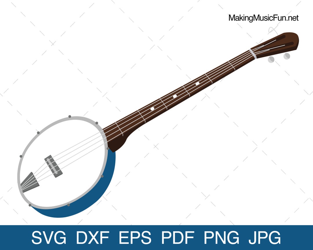Banjo - SVG Cricut & Silhouette Cut Files. Banjo Bluegrass Musical ...