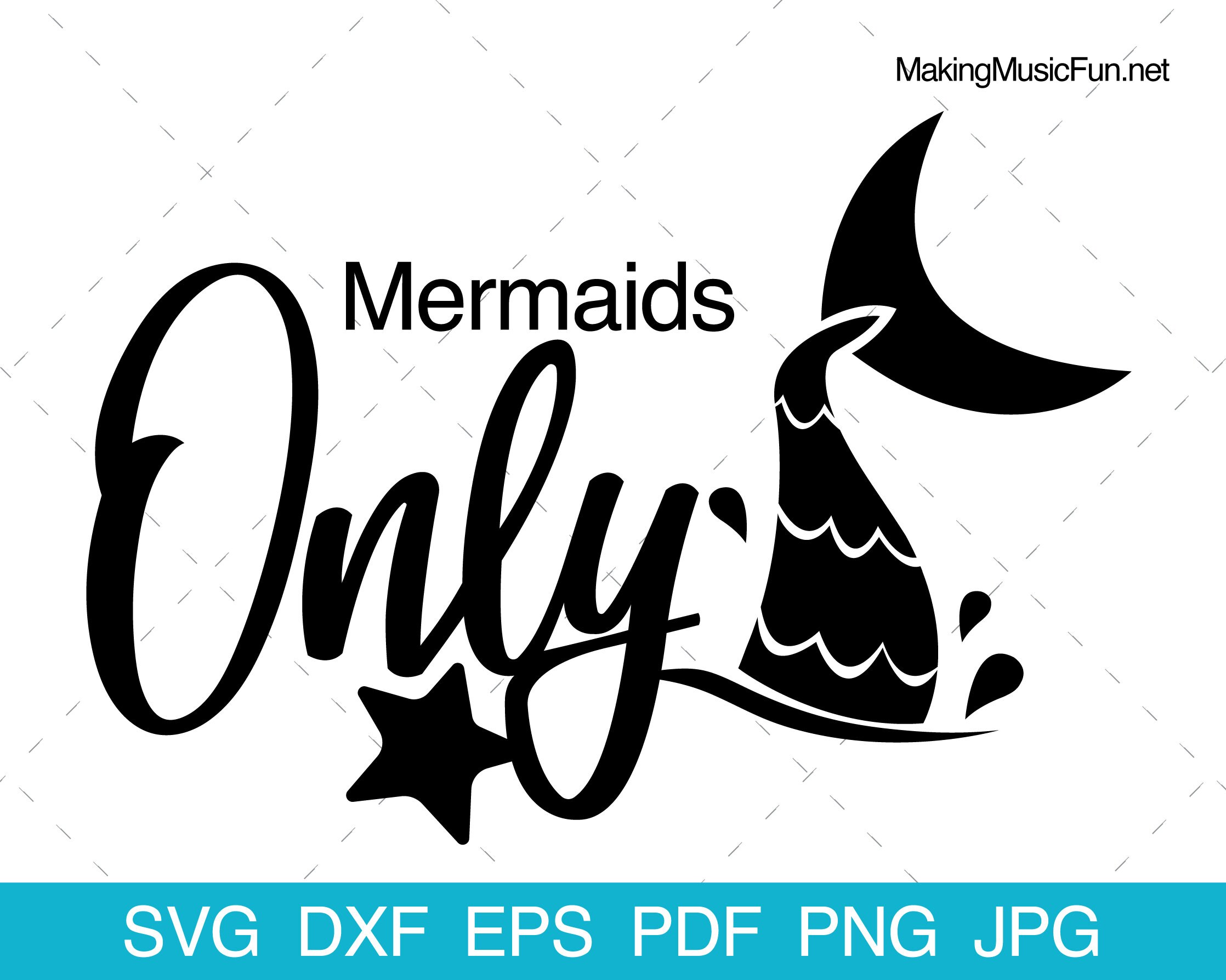 Mermaids Only Silhouette - SVG Cricut Cut Files. Mermaids Only Clip Art ...