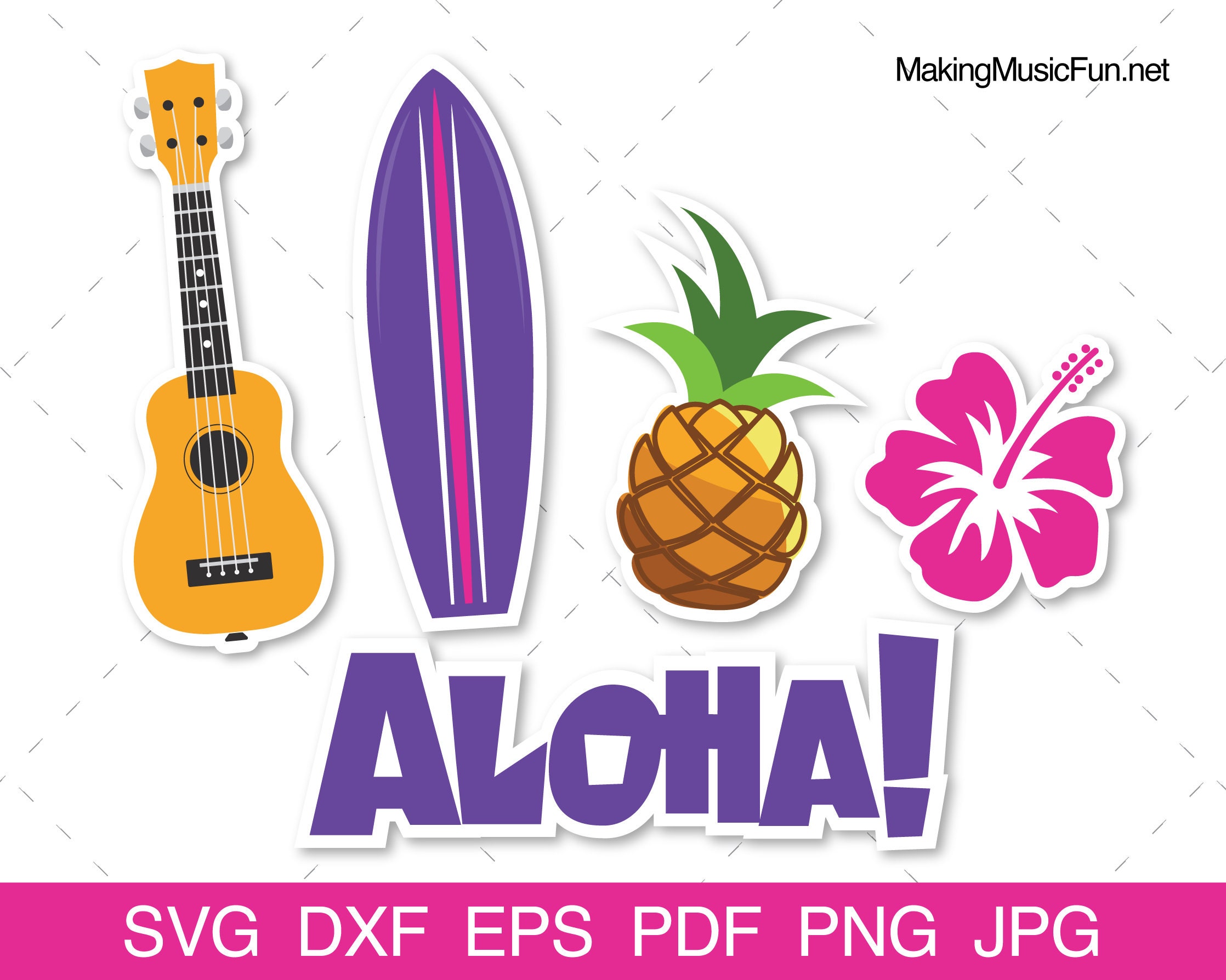 Hawaiian SVG Cut Files. Tropical Clip Art. Hawaiian Aloha - Etsy
