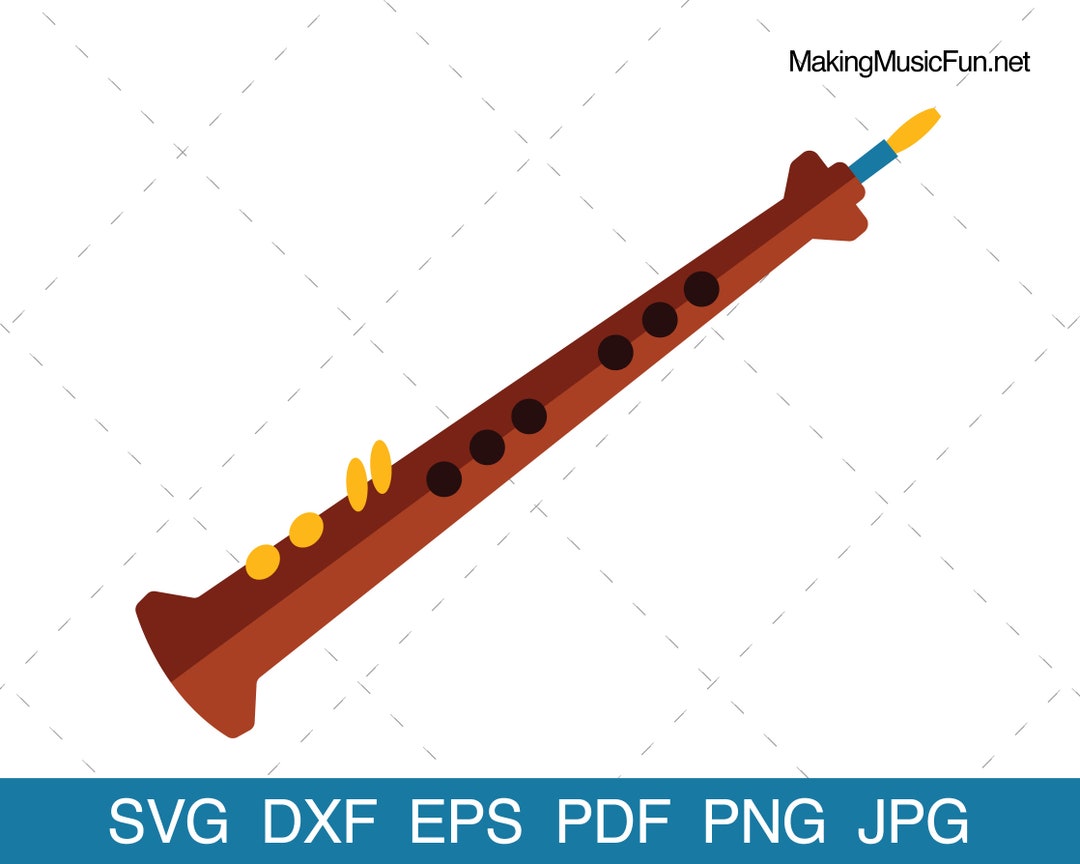 Oboe - SVG Cricut & Silhouette Cut Files. Baroque Oboe Woodwind Musical ...