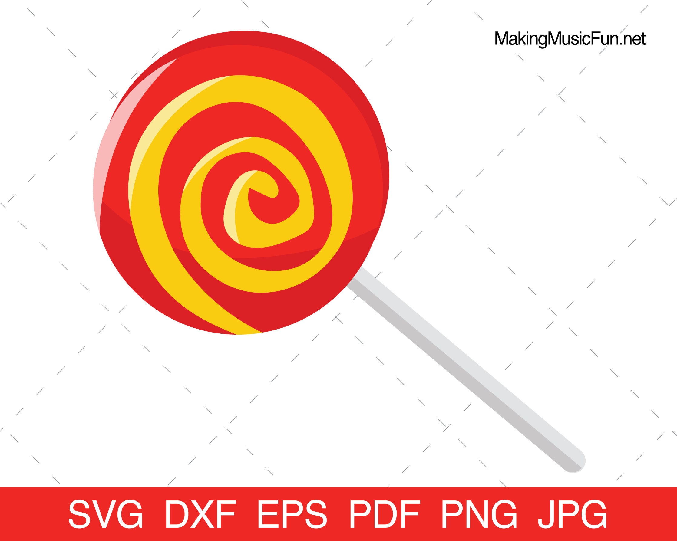 Lollipop - SVG Cricut & Silhouette Cut Files. Red Lollipop Clip Art ...