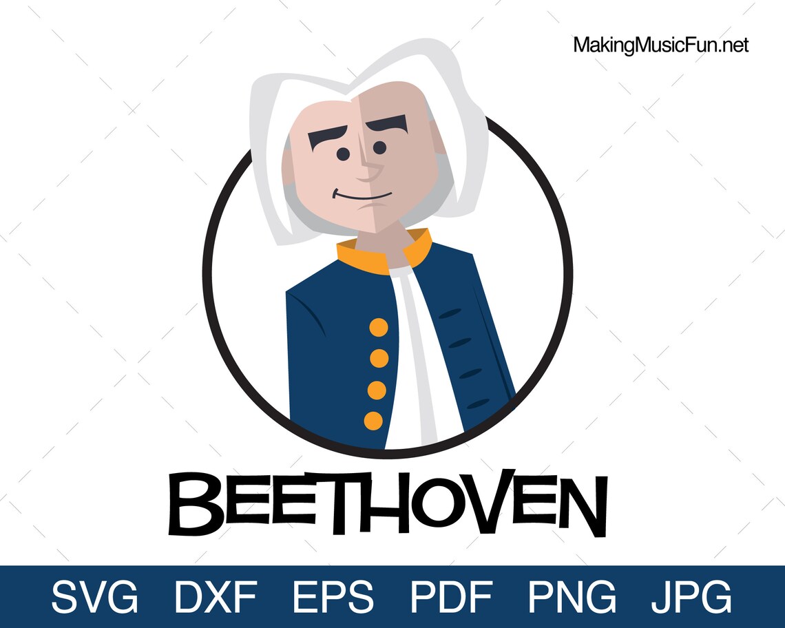 Beethoven SVG Cricut & Silhouette Cut Files. Music Composer - Etsy