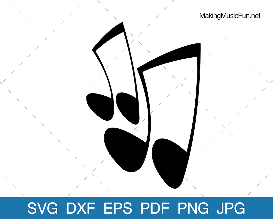 Music Notes SVG Cricut & Silhouette Cut Files. Eighth Notes Music Clip ...