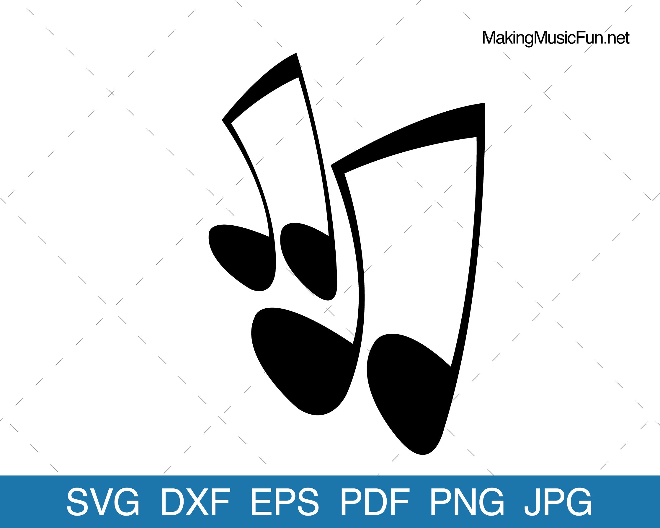 Music Notes SVG Cricut & Silhouette Cut Files. Eighth Notes Music Clip ...