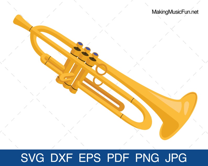 Trumpet - SVG Cricut Cut Files. Trumpet Clip Art. Vector Illustration ...
