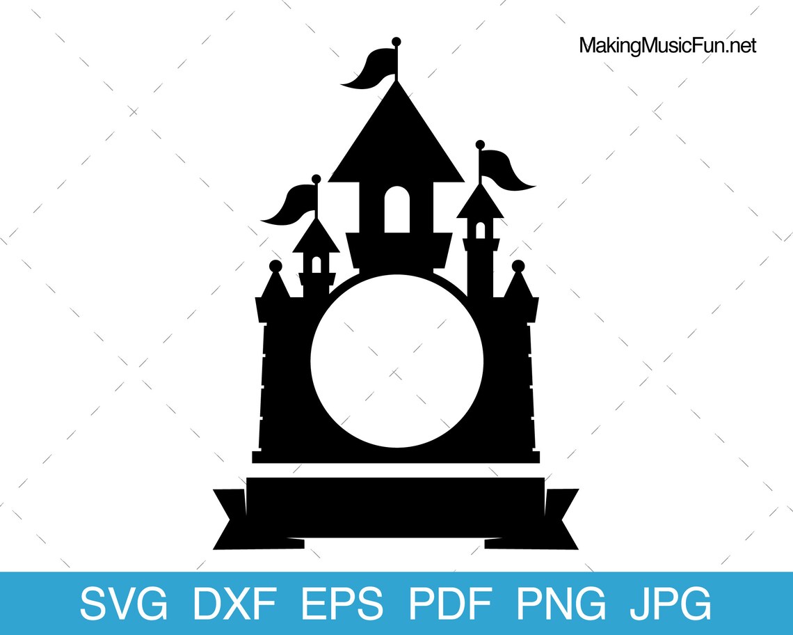 Castle Photo Frame SVG Cricut Cut Files. Castle Banner Photo Frame Clip ...