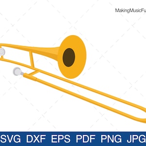 Trombone - SVG Cricut & Silhouette Cut Files. Trombone Clip Art and ...