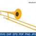 Trombone - SVG Cricut & Silhouette Cut Files. Trombone Clip Art and ...