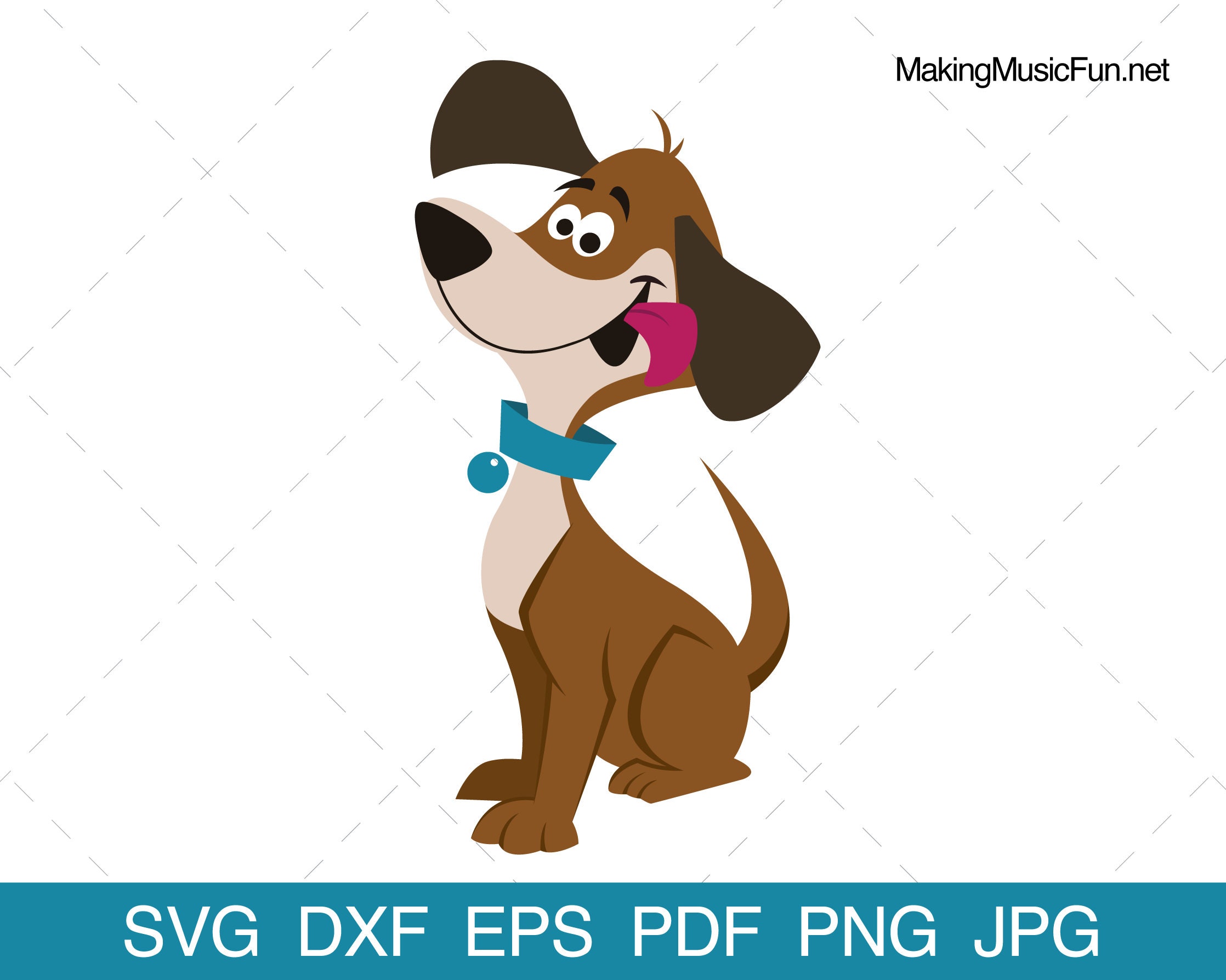 Happy Dog SVG Cricut & Silhouette Cut Files. Cartoon Dog Puppy Clip Art ...