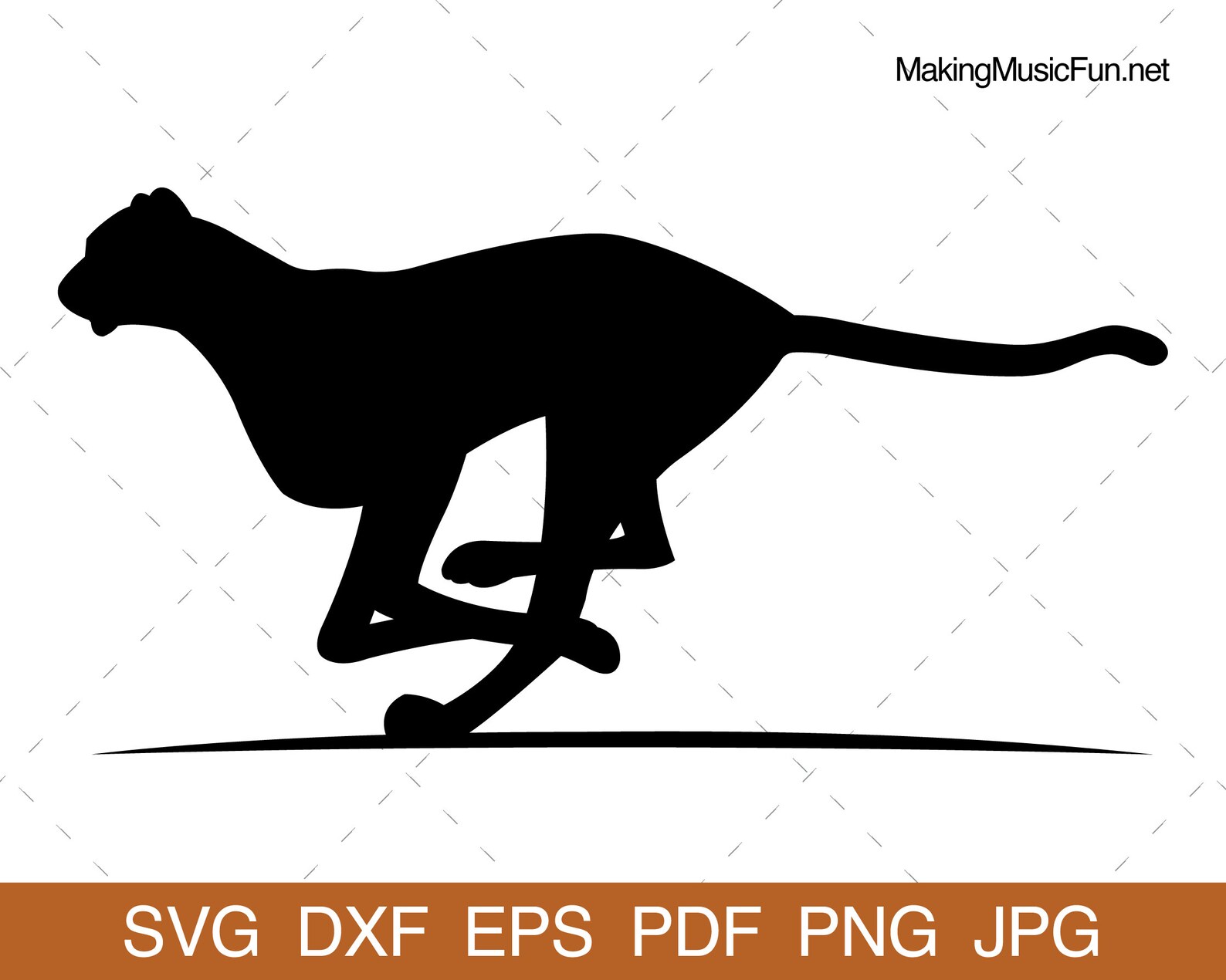 Cheetah Silhouette - SVG Cricut Cut Files. Cheetah Clip Art. Running ...
