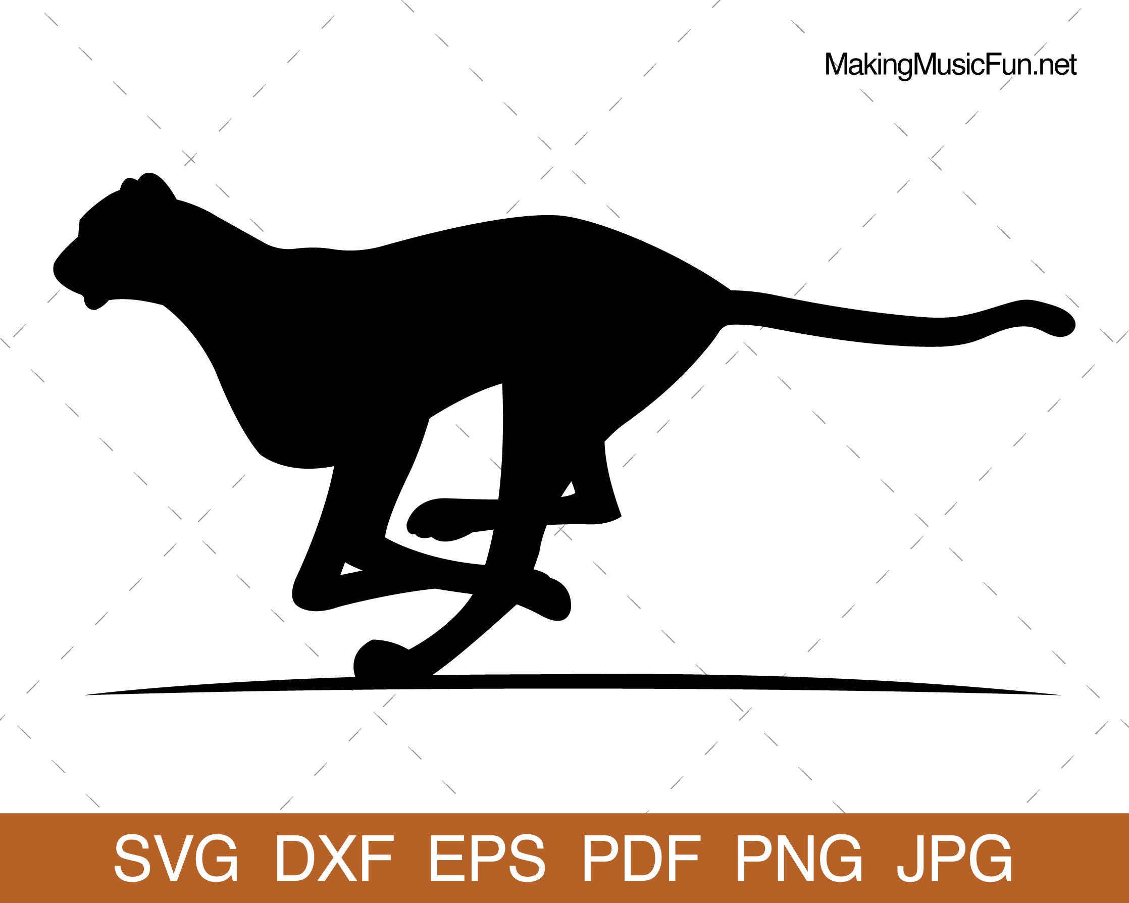 Cheetah Silhouette SVG Cricut Cut Files. Cheetah Clip Art. Running ...