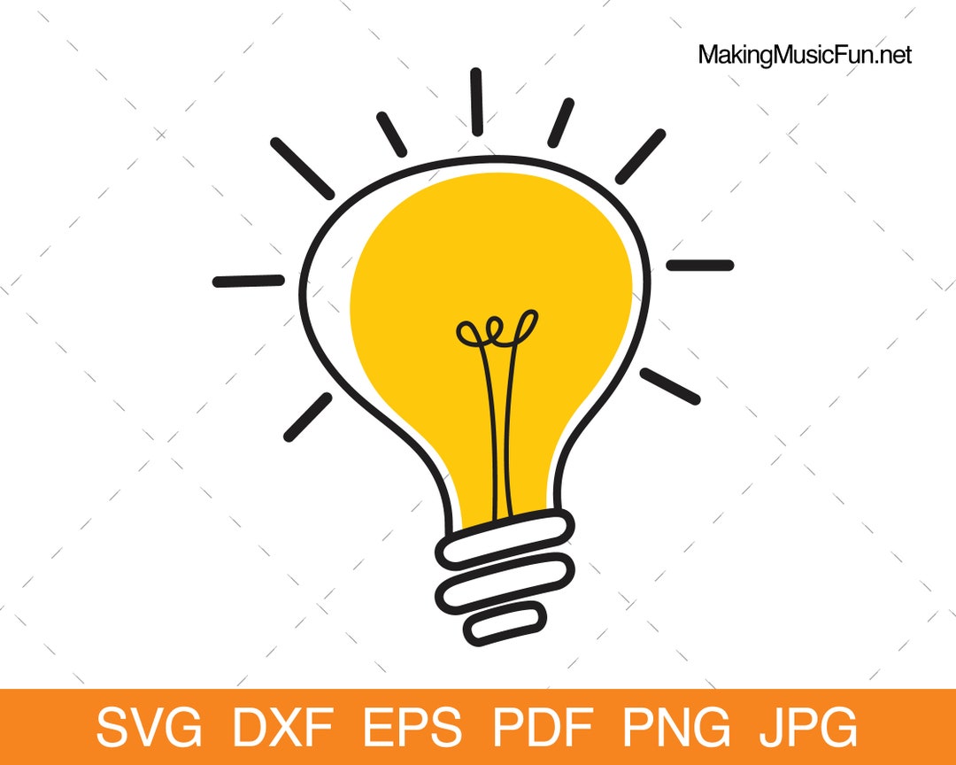 Light Bulb Icon - Cricut SVG Cut File. Light Bulb Bright Idea Clip Art and Vector Illustration ...