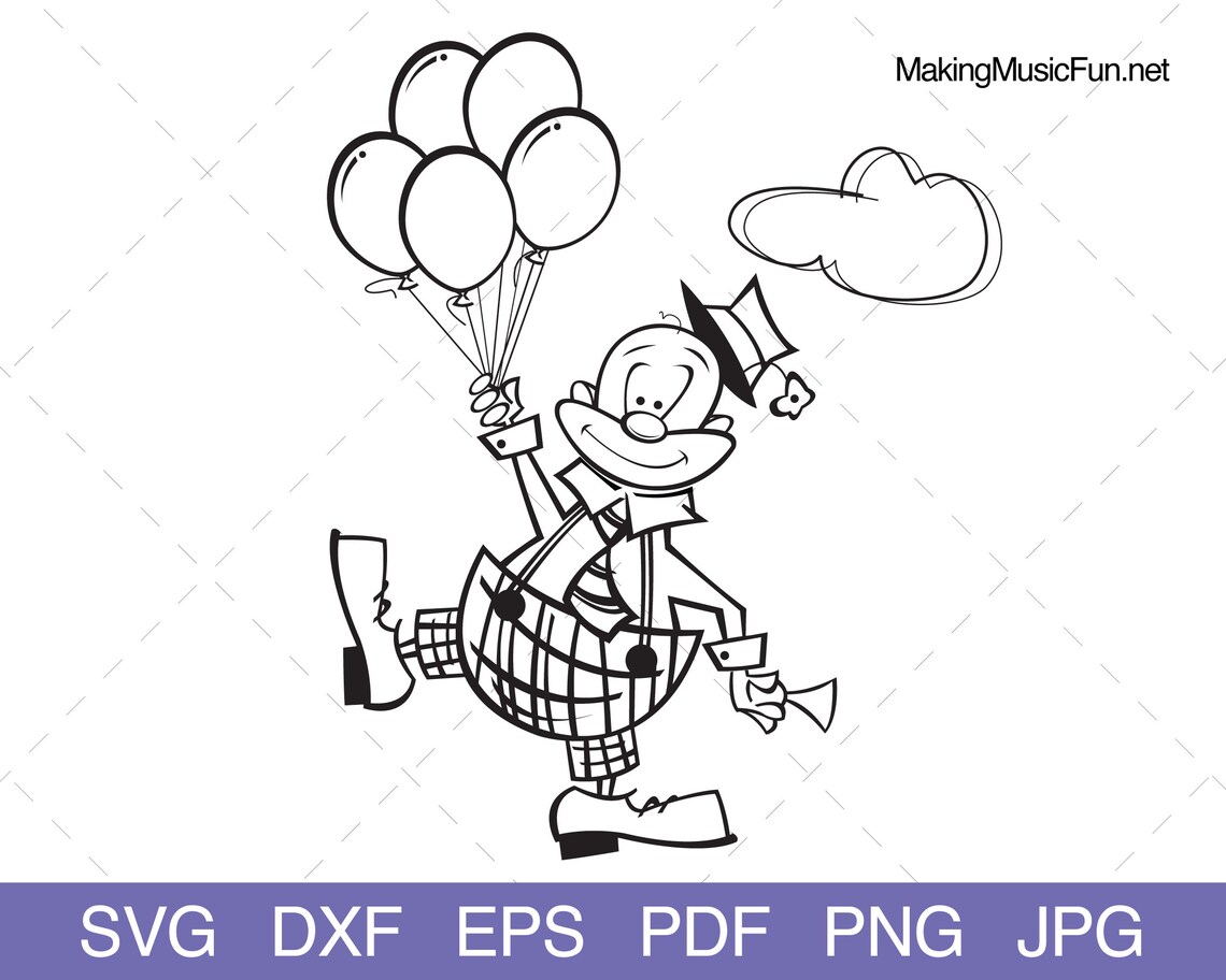 Circus Clown - SVG Cut Files for Cricut & Silhouette. Birthday Clown ...
