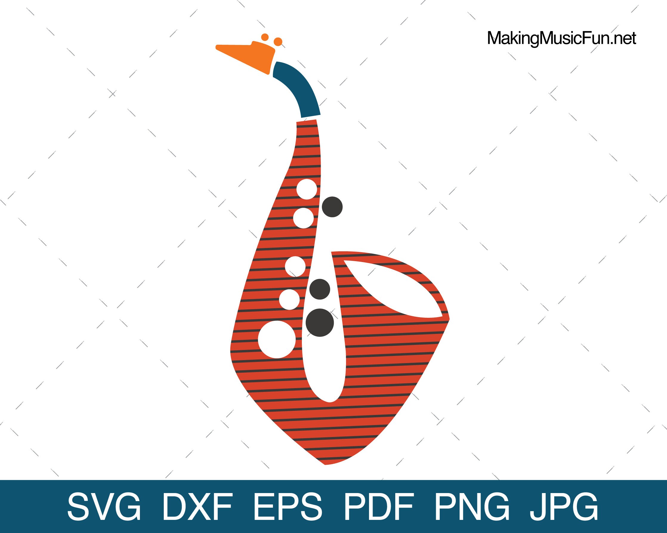 Saxophone - SVG Cricut Cut Files. Abstract Saxophone Clip Art and ...