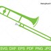 Trombone - SVG Cricut & Silhouette Cut Files. Trombone Orchestra ...